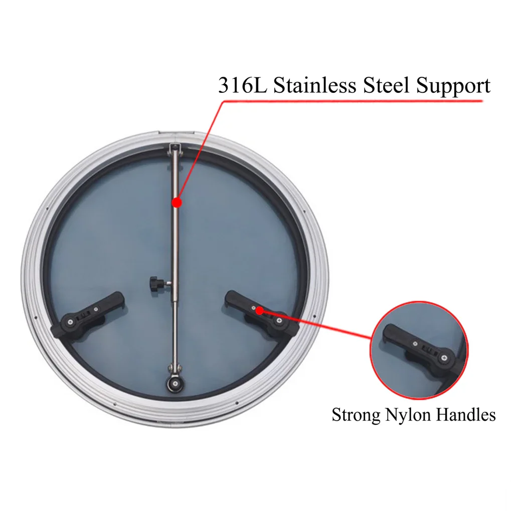 Round Hatch With Tempered Glass For Boat - Anodized Aluminum ...